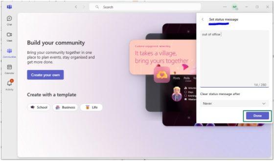 How to Set an Out of Office Message in Microsoft Teams