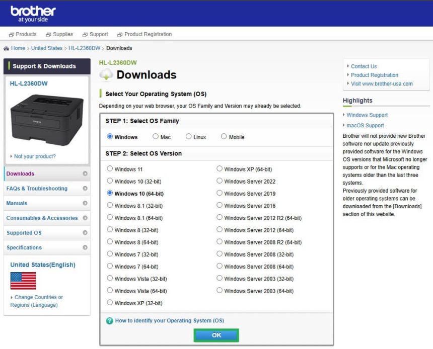 Brother HL-L2360DW AirPrint Printer Driver Download for Windows 11/10 ...