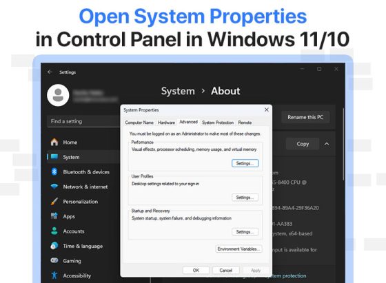 Best Ways to Open System Properties in Control Panel in Windows 11/10