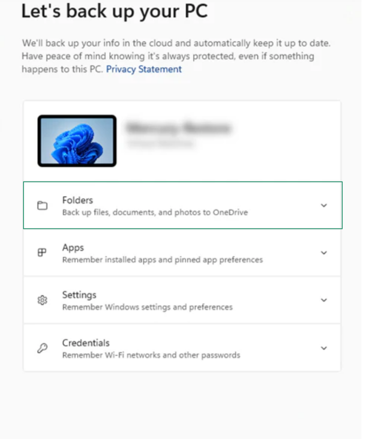 Backup and Restore in Windows 11 by Using the Windows Backup App