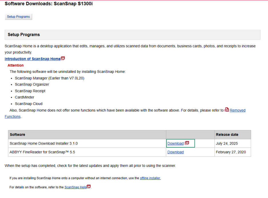Fujitsu ScanSnap S1300i Driver Download for Windows 11/10