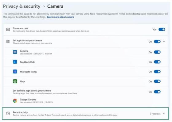 How to Manage App Permissions For Camera In Windows 11/10