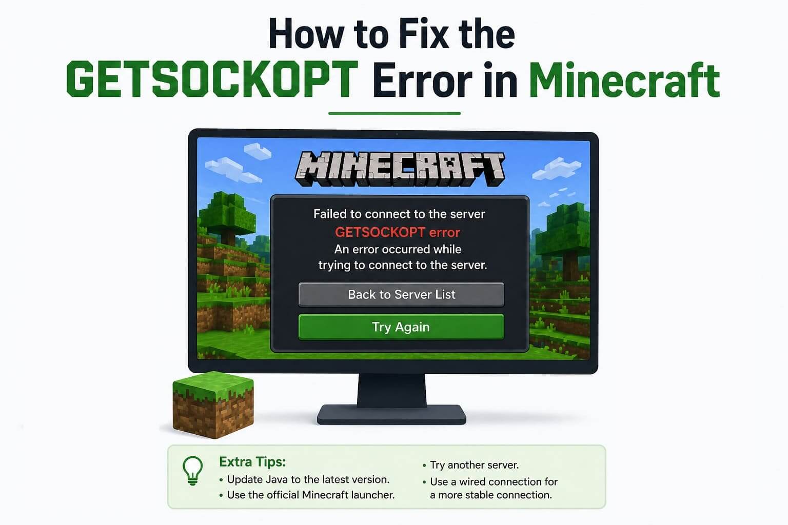 How to Fix the GETSOCKOPT Error in Minecraft